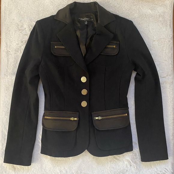 Cache | Jackets & Coats | Cache Contour Collection Black Fitted Blazer ...